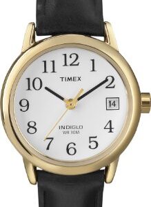 Timex Women's T2H341 Easy Reader Black Leather Strap Watch