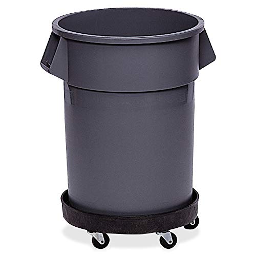 Rubbermaid Commercial Products Universal Drum Dolly for 55-Gallon Round Container, 500-Pound Capacity, Black, Heavy Duty Plastic Dolly with Wheels for Moving/Item Transport