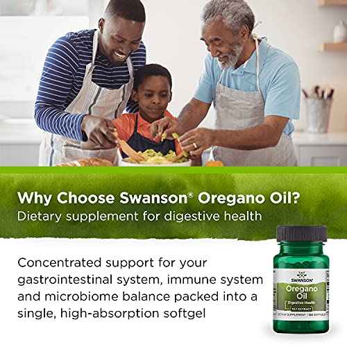 Swanson Oregano Oil 10:1 Extract-Natural Supplement Promoting Digestive Health-Respiratory & Urinary Tract Health Support (120 Softgels, 150mg Each)