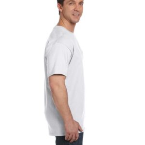 Hanes TAGLESS 6.1 Short Sleeve Tee with Pocket, L-White