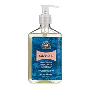 brave soldier clean skin face cleanser for men and women moisturizing face wash for sensitive,oily, or dry skin, mild makeup remover | pump bottle 8 fl. oz. / 236.5 ml