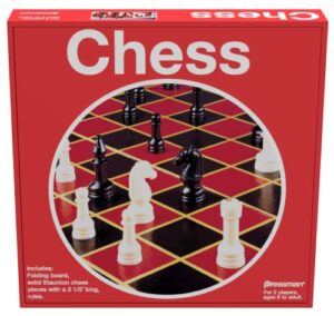 pressman toy chess in box, red