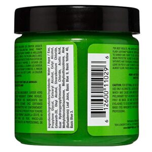 MANIC PANIC Electric Lizard Green Hair Dye – Classic High Voltage - Semi Permanent Bright Neon Green Hair Dye With Lime Green Hues – Glows in Blacklight - Vegan, PPD And Ammonia Free (4oz)