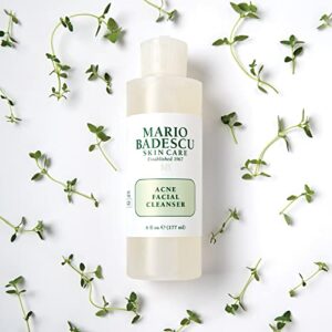 Mario Badescu Acne Facial Cleanser for Combination & Oily Skin, Oil-Free Face Wash with Salicylic Acid & Aloe Vera, Deep Pore Clean, 6 Fl Oz (Pack of 1)