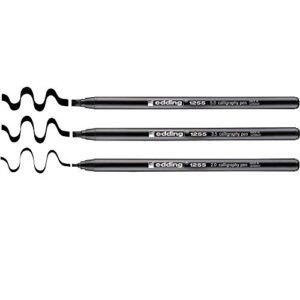 edding 1255 calligraphy pen pack of 3 - black