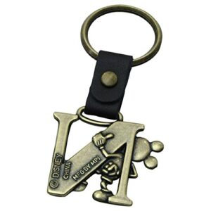 Mickey Mouse Letter N Brass Key Chain