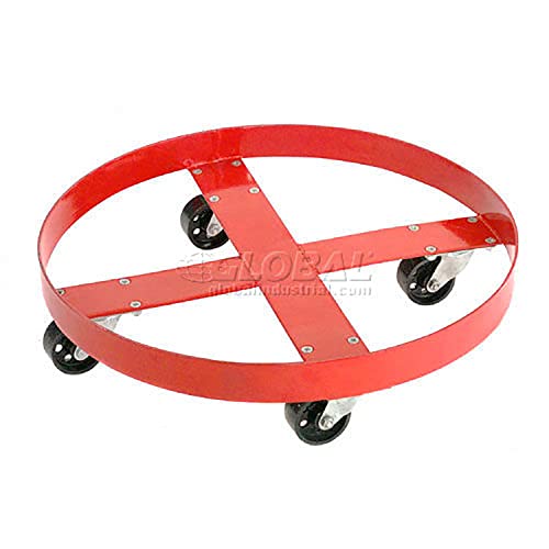 Global Industrial Steel Drum Dolly for 30 Gallon Drum, Rubber Wheels 600 Lb. Capacity