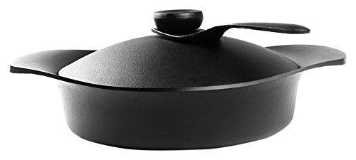 Sori Yanagi 31334220 Nambu Ironware Iron Pot, Shallow Type, 8.7 inches (22 cm), Induction Compatible, Shallow Pot with Iron Lid Handle, 8.7 inches (22 cm), Shallow Type