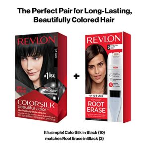 Revlon Permanent Hair Color, Permanent Hair Dye, Colorsilk with 100% Gray Coverage, Ammonia-Free, Keratin and Amino Acids, 10 Black, 4.4 Oz (Pack of 1)