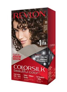 revlon colorsilk permanent color, dark brown 30, 2 pack