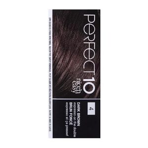 Clairol Nice'n Easy Perfect 10 Permanent Hair Dye, 4 Dark Brown Hair Color, Pack of 2