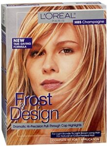 l'oreal paris frost and design cap hair highlights for long hair, h85 champagne, 1 kit