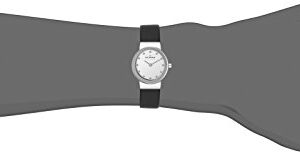 Skagen Women's Freja Stainless Steel Analog-Quartz Watch with Leather Calfskin Strap, Black, 12 (Model: 358XSSLBC)