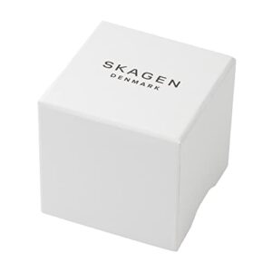 Skagen Women's Freja Stainless Steel Analog-Quartz Watch with Leather Calfskin Strap, Black, 12 (Model: 358XSSLBC)