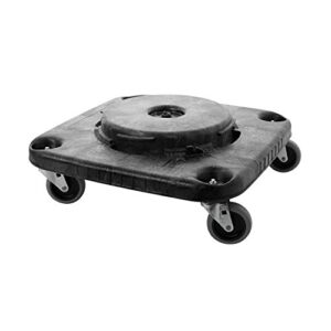 Rubbermaid Commercial Products BRUTE Square Dolly, 300-Pound Capacity, Black, Compatible with BRUTE Trash/Garbage Cans, Heavy Duty Plastic Dolly with Wheels