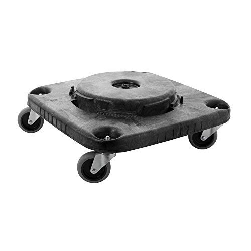 Rubbermaid Commercial Products BRUTE Square Dolly, 300-Pound Capacity, Black, Compatible with BRUTE Trash/Garbage Cans, Heavy Duty Plastic Dolly with Wheels