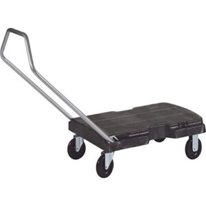 Rubbermaid Commercial Products Convertible Folding Utility Dolly/Cart/Platform Truck with wheels, FG440100BLA, 500 lbs Capacity, Black