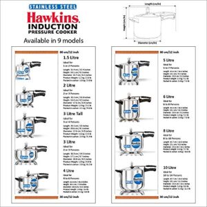 Hawkins B25 Pressure cooker, 2 Litre, Silver