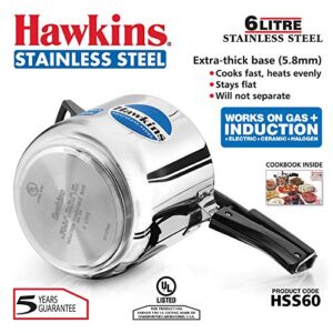 Hawkins Pressure Cooker, 6 L, Silver