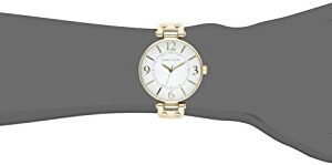 Anne Klein Women's 109168WTWT Gold-Tone and White Leather Strap Watch