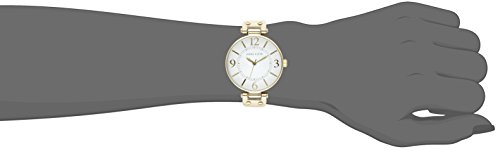 Anne Klein Women's 109168WTWT Gold-Tone and White Leather Strap Watch