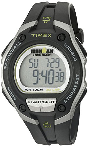 Timex Men's T5K412 Ironman Classic 30 Oversized Black/Silver-Tone Resin Strap Watch