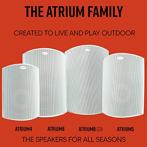 Polk Audio Atrium 5 Outdoor Speakers with Powerful Bass (Pair, White), All-Weather Durability, Broad Sound Coverage, Speed-Lock Mounting System