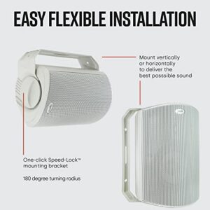 Polk Audio Atrium 5 Outdoor Speakers with Powerful Bass (Pair, White), All-Weather Durability, Broad Sound Coverage, Speed-Lock Mounting System