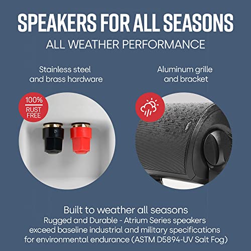 Polk Audio Atrium 5 Outdoor Speakers with Powerful Bass (Pair, White), All-Weather Durability, Broad Sound Coverage, Speed-Lock Mounting System