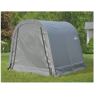 shelterlogic 8x12x8 round style shelter, grey cover