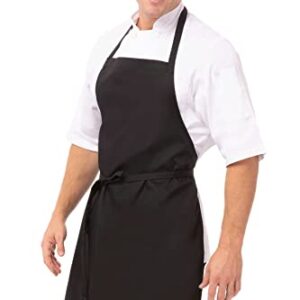 Chef Works Unisex Bib Apron, Black, One Size