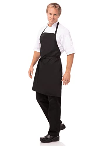 Chef Works Unisex Bib Apron, Black, One Size