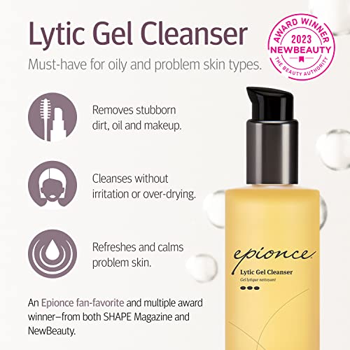 Epionce Lytic Gel Cleanser, Face Wash for Oily Skin and Acne Prone Skin, Cleanser for Oily Skin that removes Dirt, Oil and Makeup, Oily Skin Face Wash