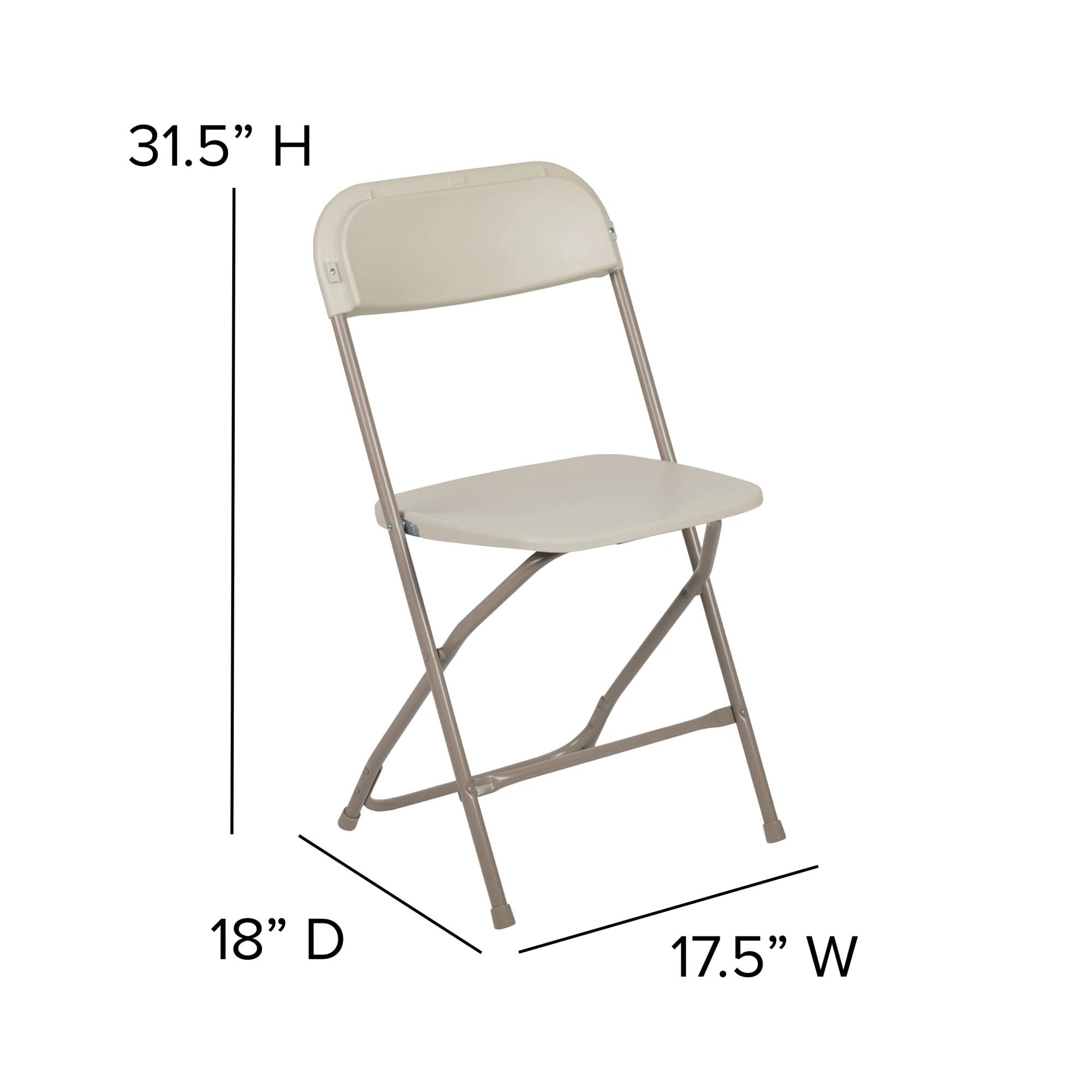 Flash Furniture Hercules Series Plastic Folding Chair - Black - 650LB Weight Capacity Comfortable Event Chair - Lightweight Folding Chair