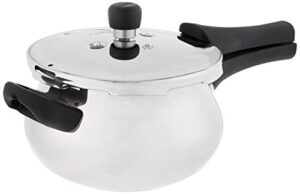 prestige deluxe stainless steel mini handi pressure cooker, 3.3-liter