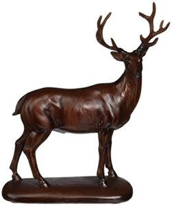 stealstreet ss-ug-py-2825 faux wood peaceful deer sculpture model figure figurine statue decor