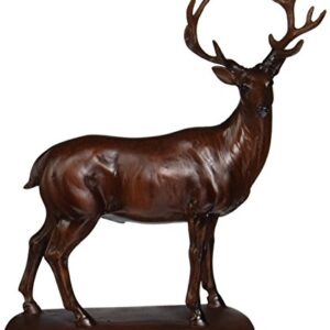 StealStreet SS-UG-PY-2825 Faux Wood Peaceful Deer Sculpture Model Figure Figurine Statue Decor