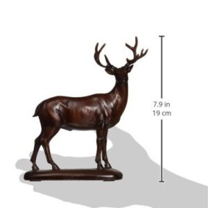 StealStreet SS-UG-PY-2825 Faux Wood Peaceful Deer Sculpture Model Figure Figurine Statue Decor