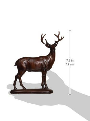 StealStreet SS-UG-PY-2825 Faux Wood Peaceful Deer Sculpture Model Figure Figurine Statue Decor