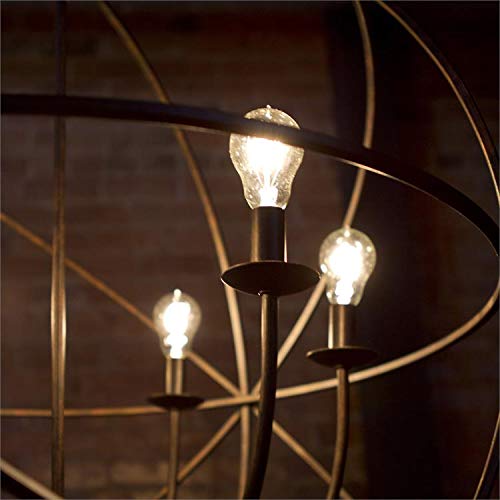 Crystorama Solaris 6 Light Bronze Sphere Chandelier - Ceiling Light Fixture - Chandeliers for Hallway, Living Room, Foyer, Farmhouse - Indoor Modern Chandelier and Flush Mount Light Fixture