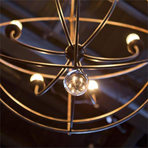 Crystorama Solaris 6 Light Bronze Sphere Chandelier - Ceiling Light Fixture - Chandeliers for Hallway, Living Room, Foyer, Farmhouse - Indoor Modern Chandelier and Flush Mount Light Fixture