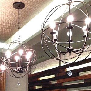 Crystorama Solaris 6 Light Bronze Sphere Chandelier - Ceiling Light Fixture - Chandeliers for Hallway, Living Room, Foyer, Farmhouse - Indoor Modern Chandelier and Flush Mount Light Fixture