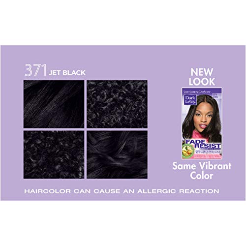 SoftSheen-Carson Dark and Lovely Fade Resist Rich Conditioning Hair Color, Permanent Hair Color, Up To 100 percent Gray Coverage, Brilliant Shine with Argan Oil and Vitamin E, Jet Black