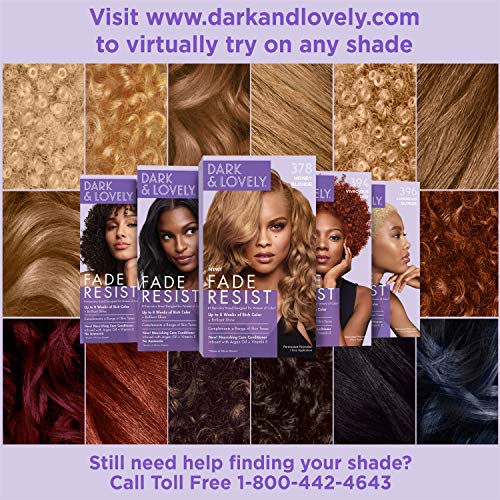 SoftSheen-Carson Dark and Lovely Fade Resist Rich Conditioning Hair Color, Permanent Hair Color, Up To 100 percent Gray Coverage, Brilliant Shine with Argan Oil and Vitamin E, Jet Black