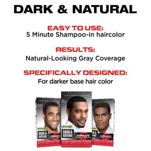 SoftSheen-Carson Dark & Natural Hair Color for Men 5 Minutes, Natural Looking Gray Coverage for Up To 6 Weeks, Shampoo-in Permanent Hair Dye, Jet Black, Ammonia Free, Natural Black