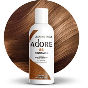 Adore Semi Permanent Hair Color - Vegan and Cruelty-Free Hair Dye - 4 Fl Oz - 058 Cinnamon (Pack of 1)