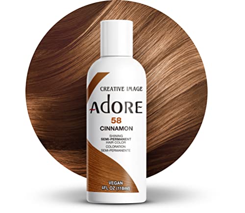 Adore Semi Permanent Hair Color - Vegan and Cruelty-Free Hair Dye - 4 Fl Oz - 058 Cinnamon (Pack of 1)