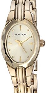 Armitron Women's 75/3313CHGP Oval Faceted Wall-to-Wall Genuine Crystal Gold-Tone Bracelet Watch