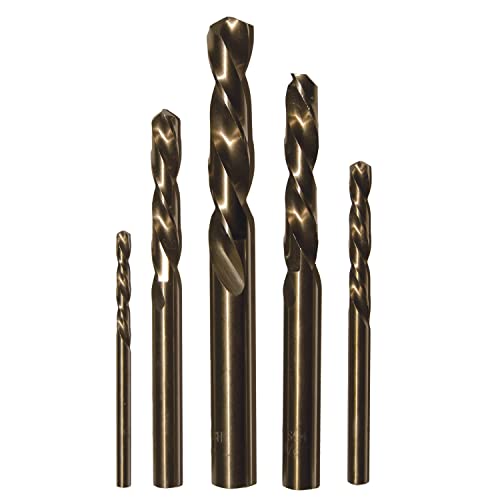 Century Drill & Tool 74105 Cobalt Left Hand Drill Bit, 5 Piece Set