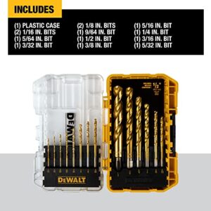 DEWALT DW1341 14-Piece Titanium Nitride Speed Tip Drill Bit Set